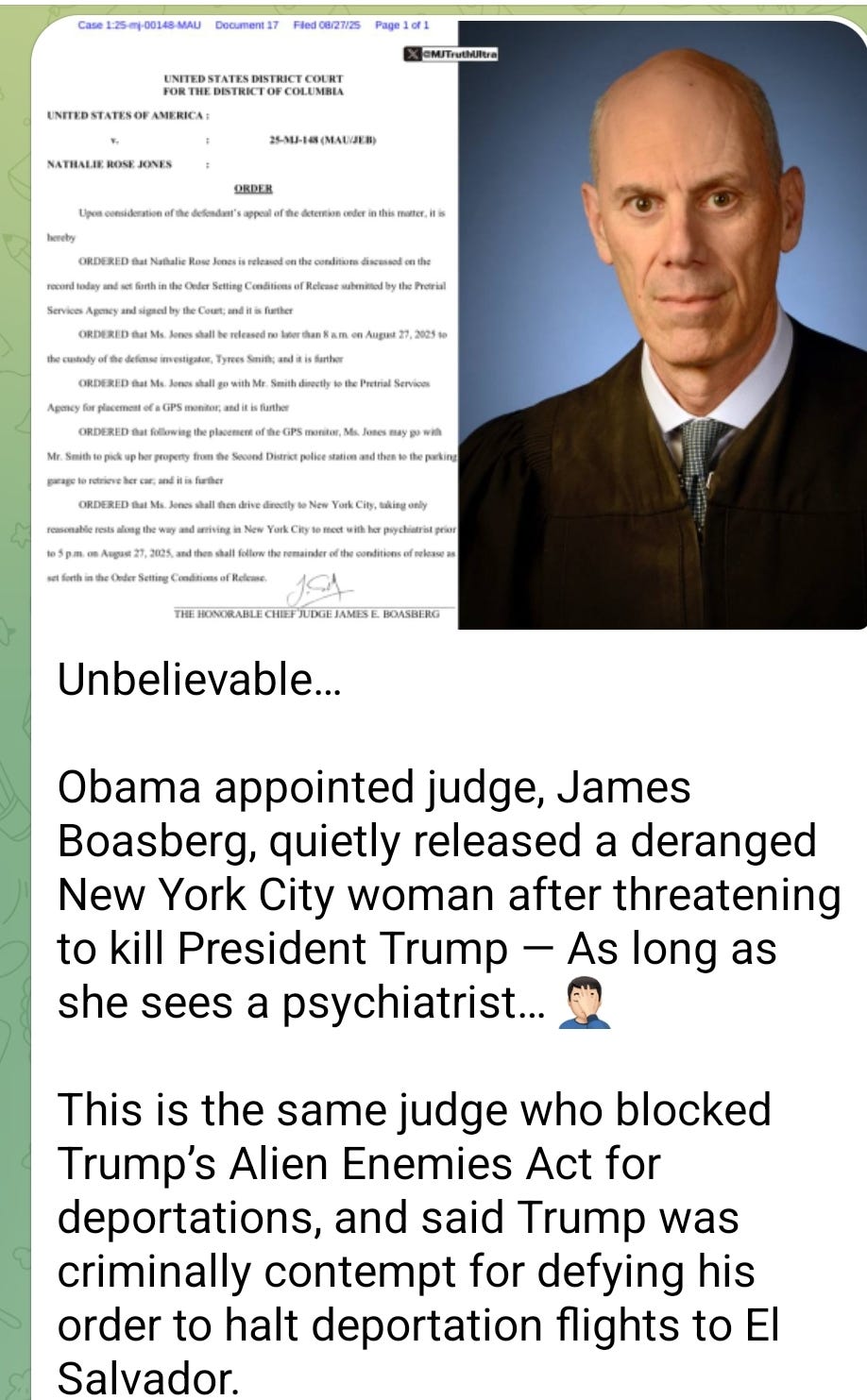 WTF 💥 Obama appointed judge, James Boasberg, quietly released a ...
