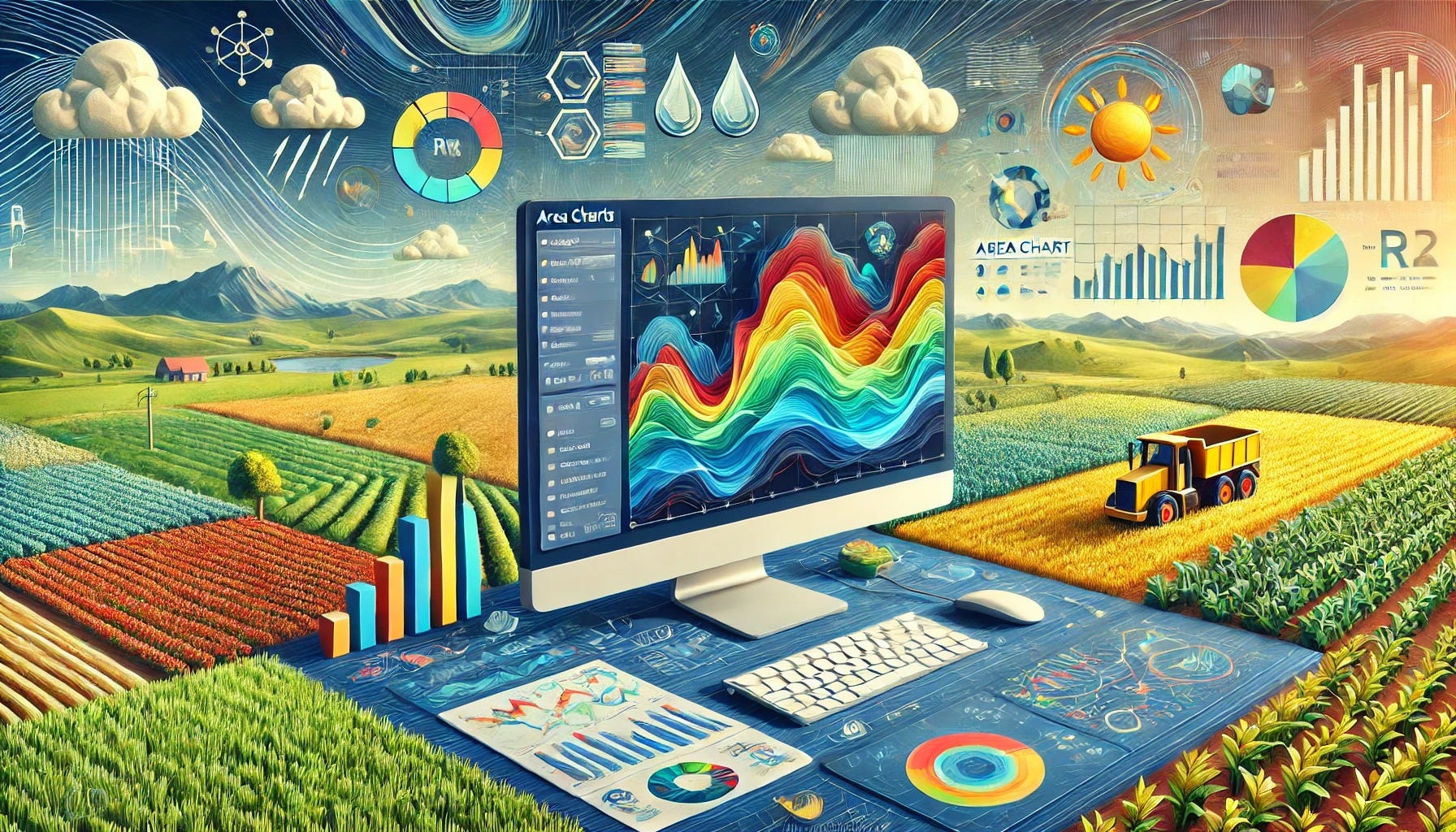 Creating and Visualising Area Charts in R for Agricultural Data Analysis