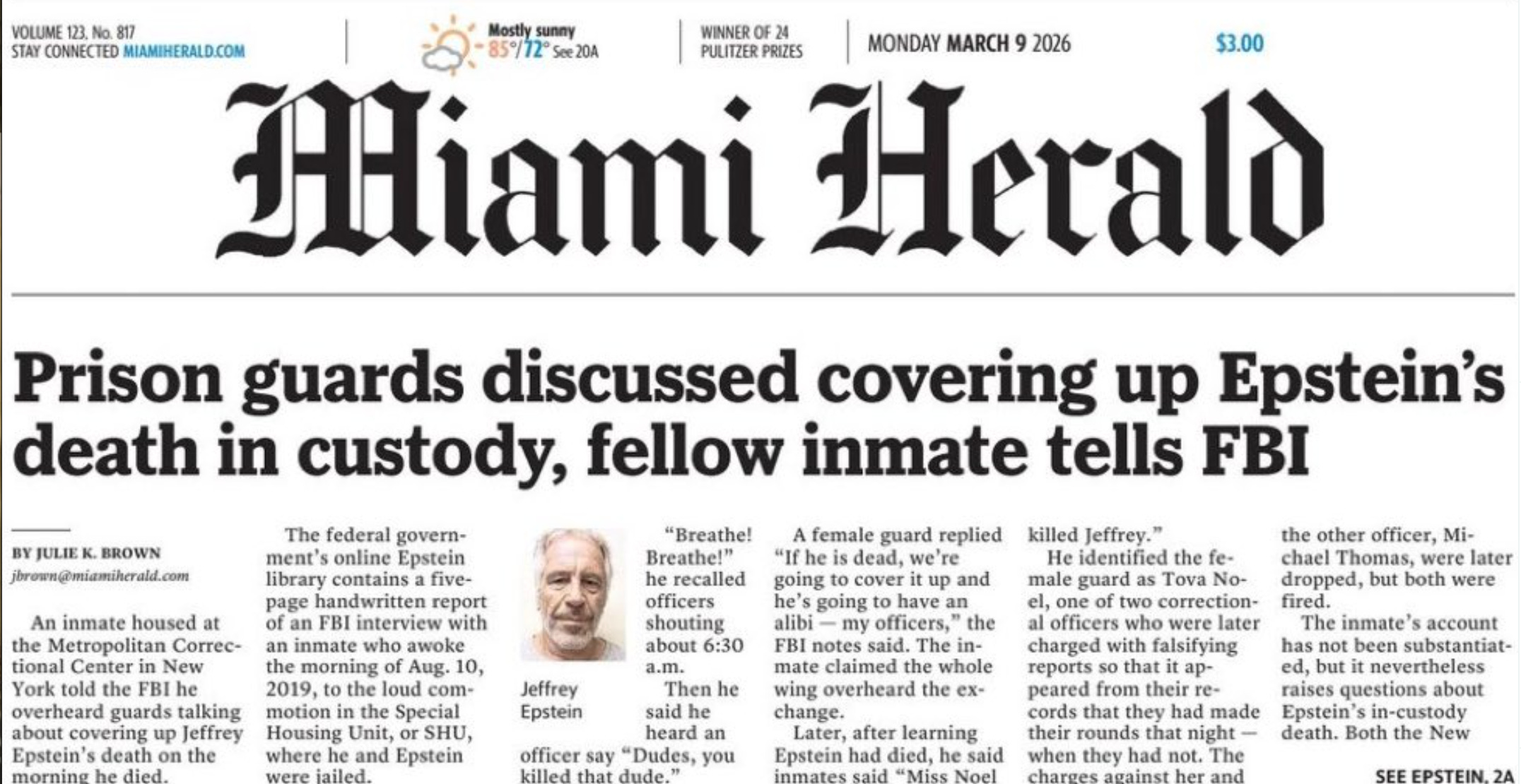 Who is Tova Noel, the last person to see Jeffrey Epstein alive?