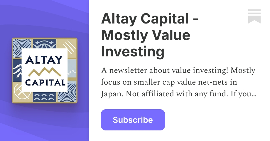 Altay Capital - Mostly Value Investing | AltayCap | Substack