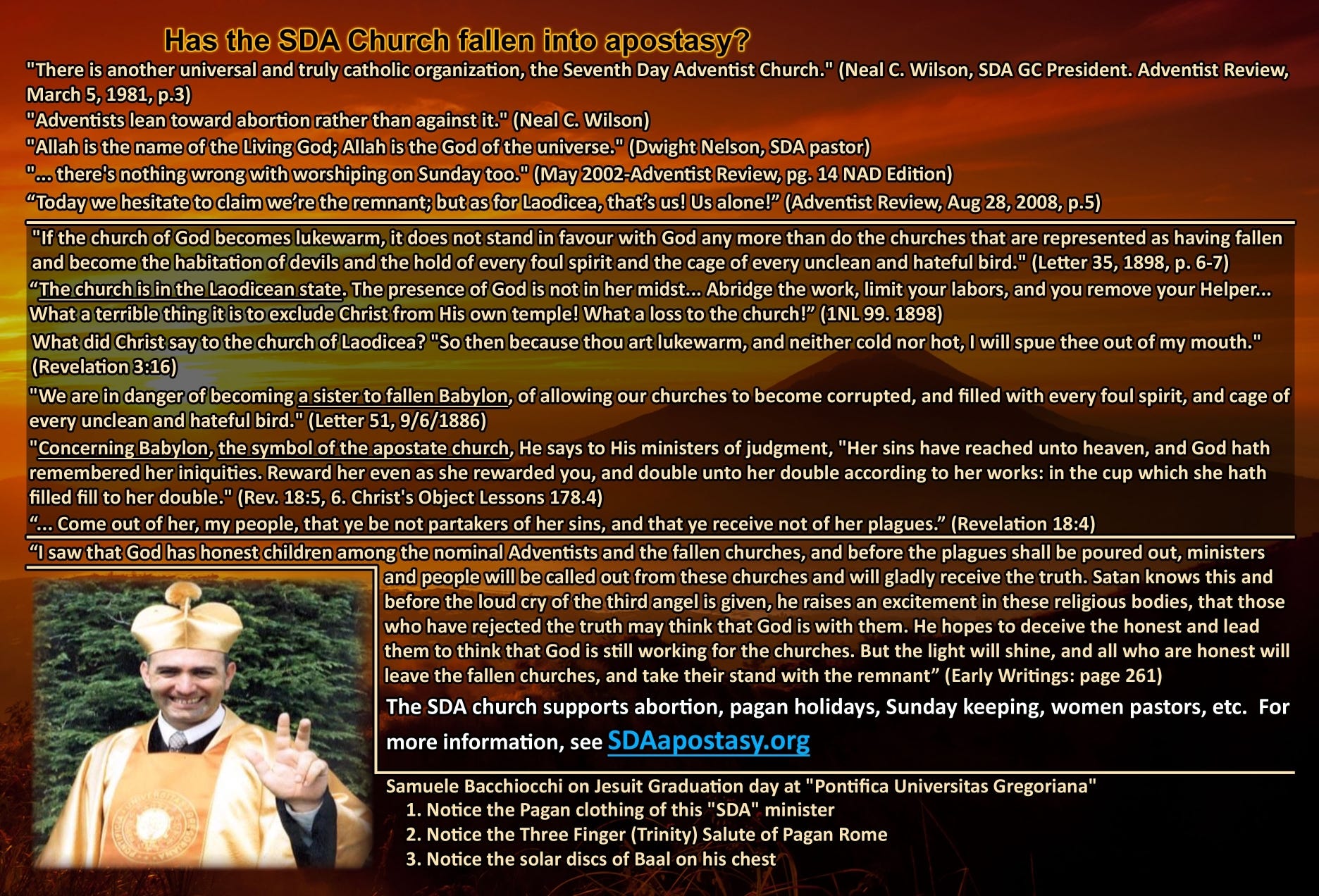 Ellen G White Forewarned of SDA G.C. Apostasy in this End-Time!