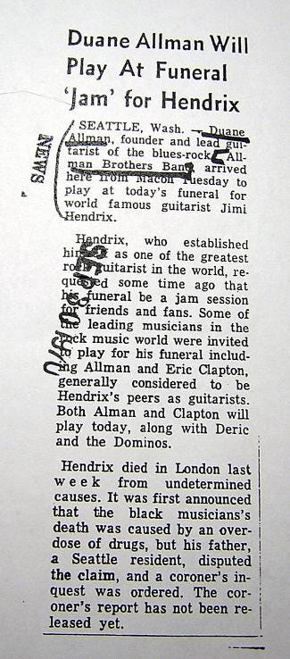 Jimi Hendrix/Eric Clapton/Duane Allman: How grief provided inspiration ...
