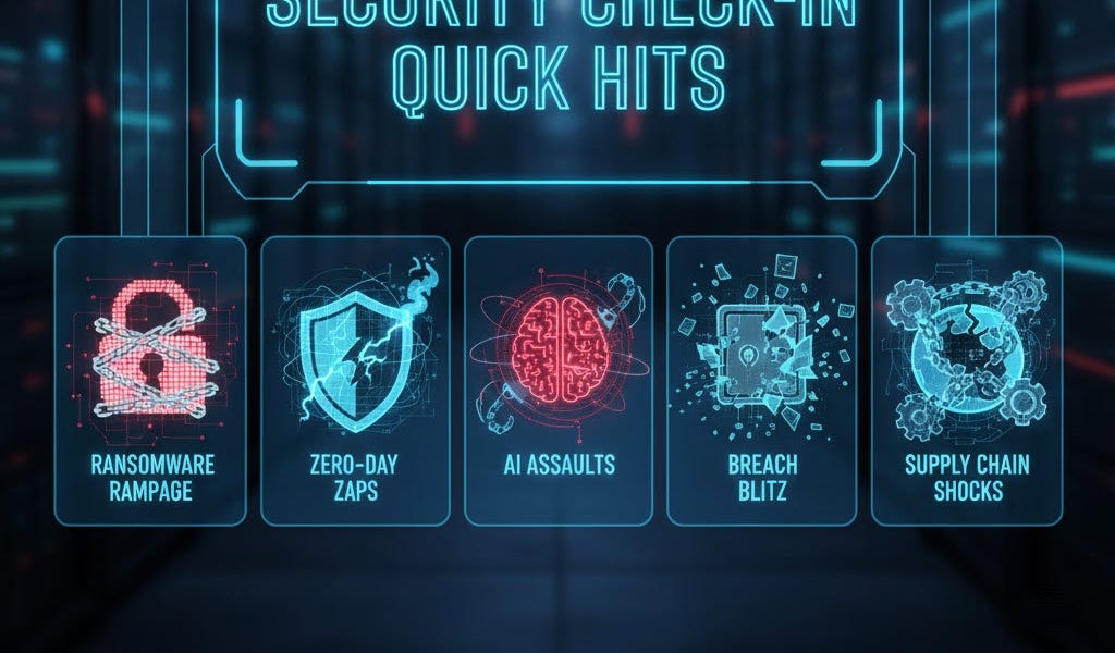 Security Check-in Quick Hits: Ransomware Rampage, Zero-Day Zaps, AI ...