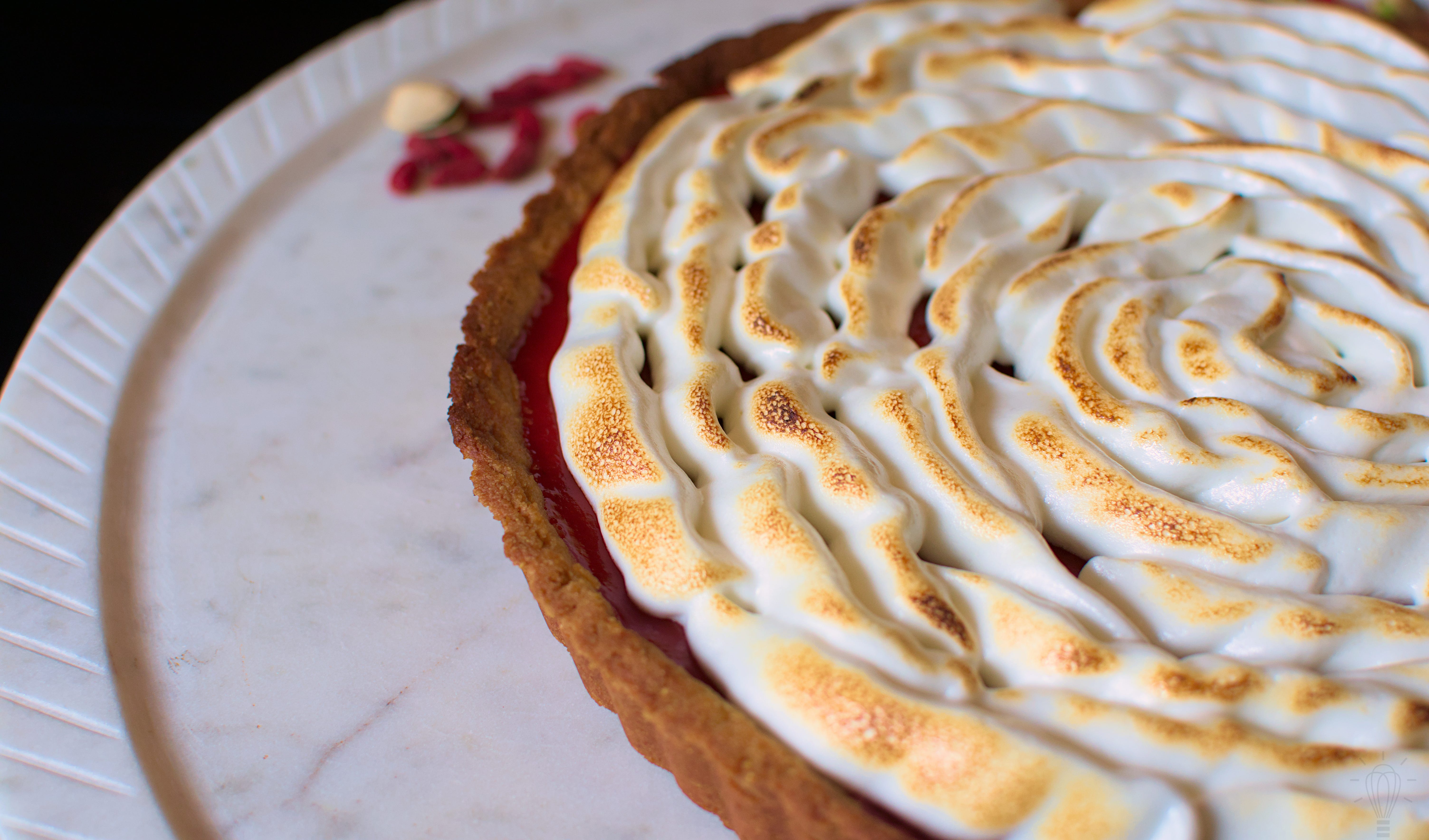 Goji Berry & Pistachio Meringue Pie (Vegan, Gluten-Free)