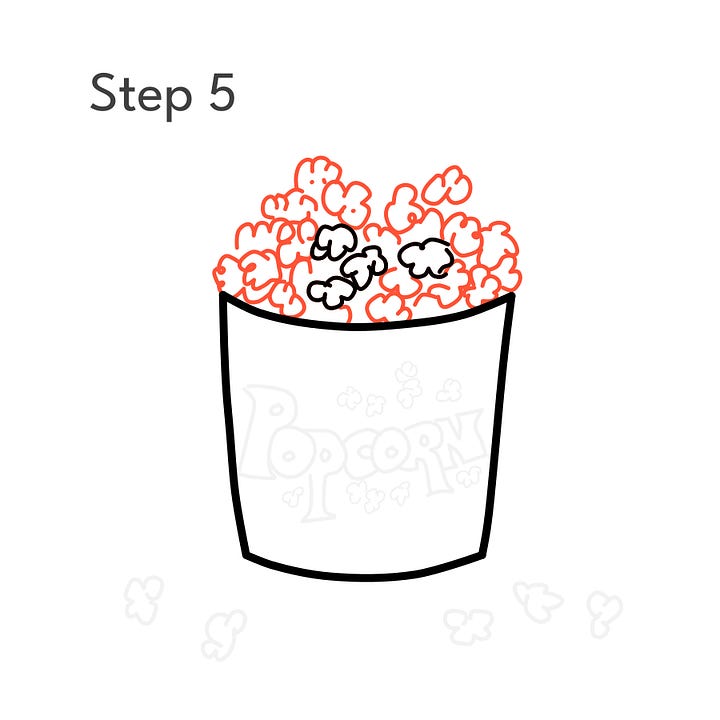 Doodle a Bucket of Popcorn - by Amy and Justin - AJ Doodles