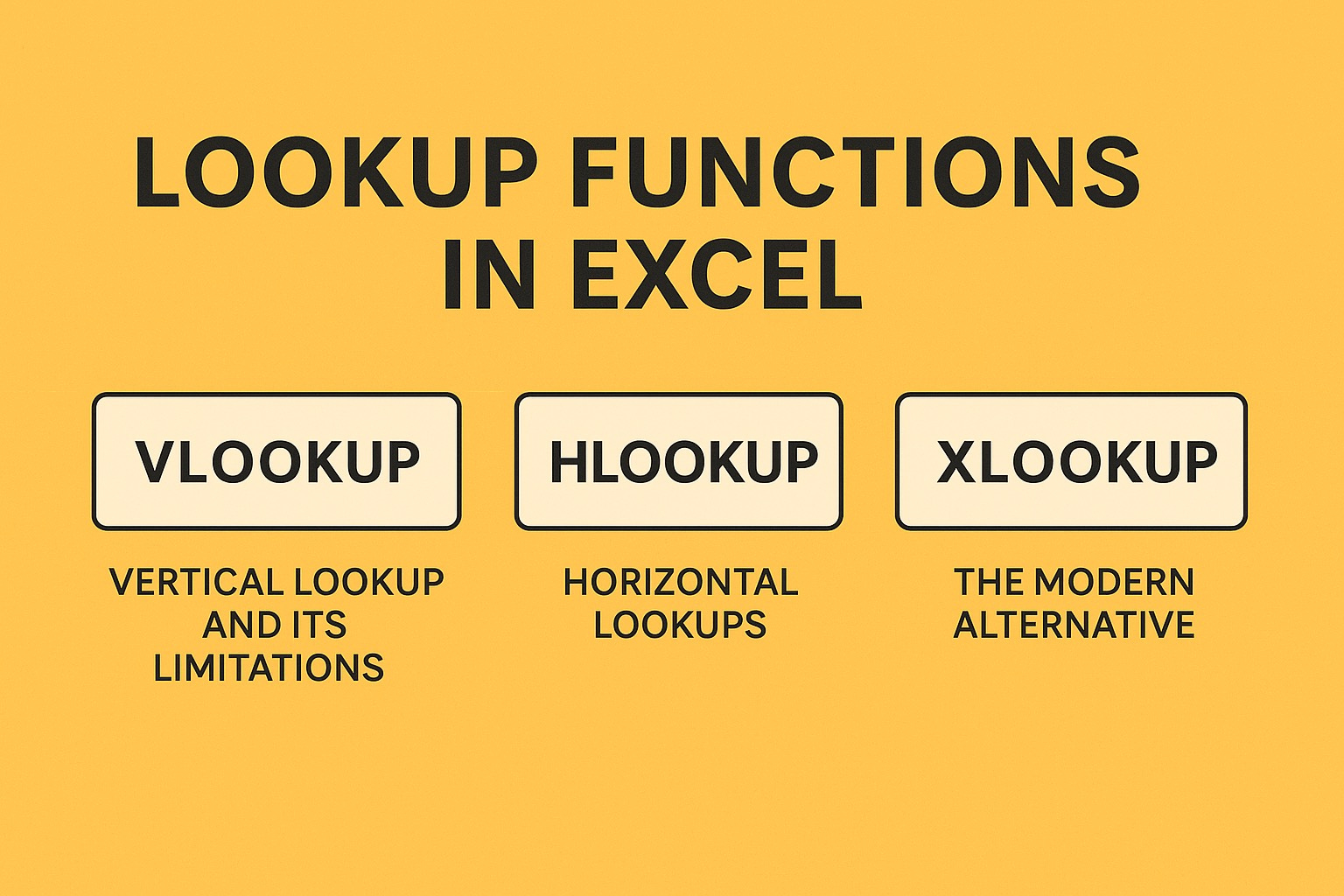 Excel Lookup Functions: VLOOKUP, HLOOKUP and XLOOKUP