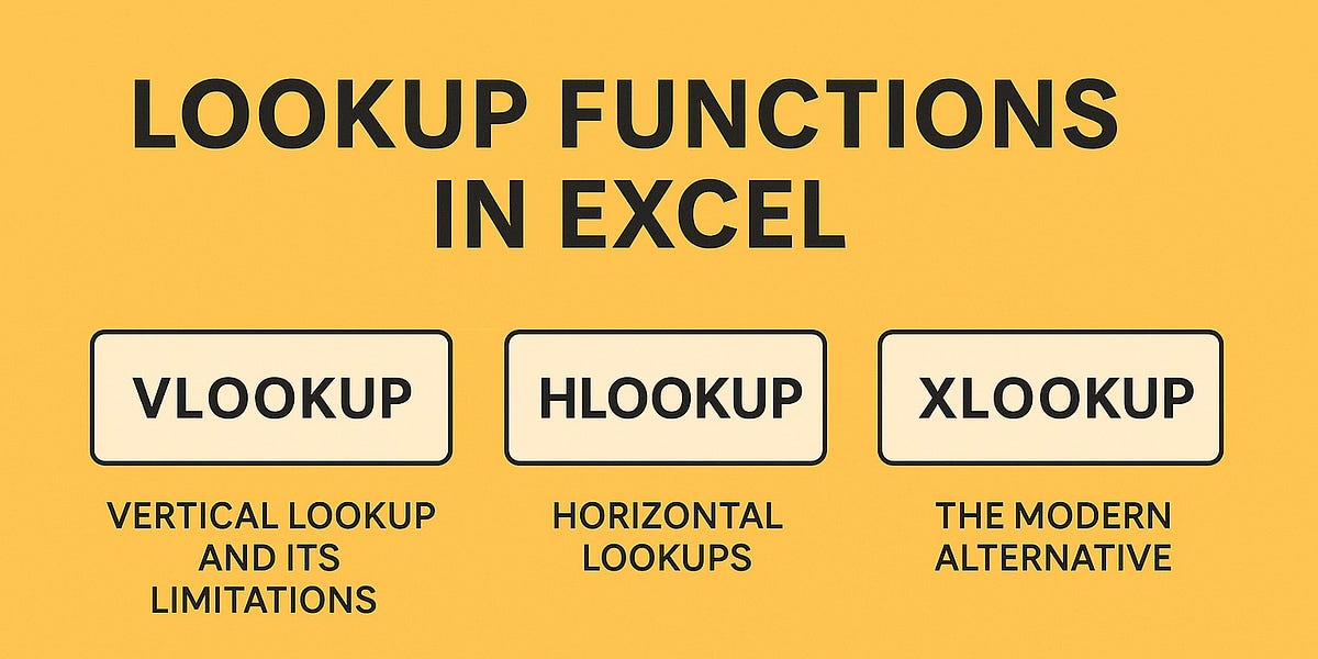 Excel Lookup Functions: VLOOKUP, HLOOKUP and XLOOKUP