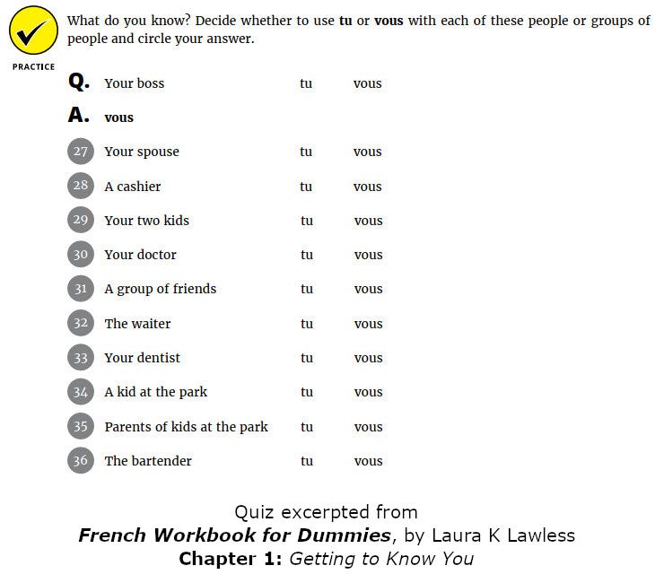 Tu vs Vous - French Subject Pronouns - Vous vs Tu