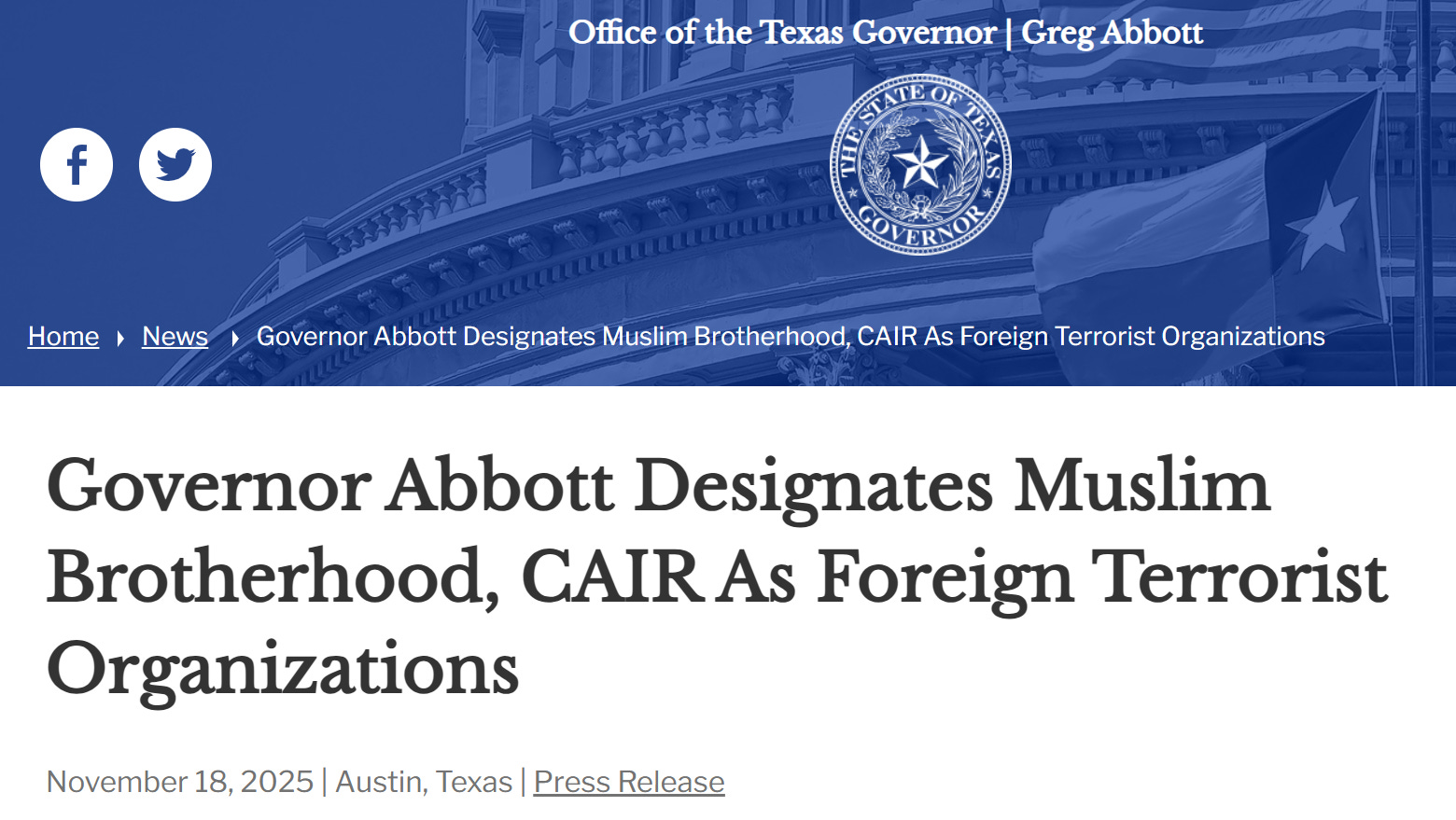 Muslim Brotherhood & CAIR declared Terrorists
