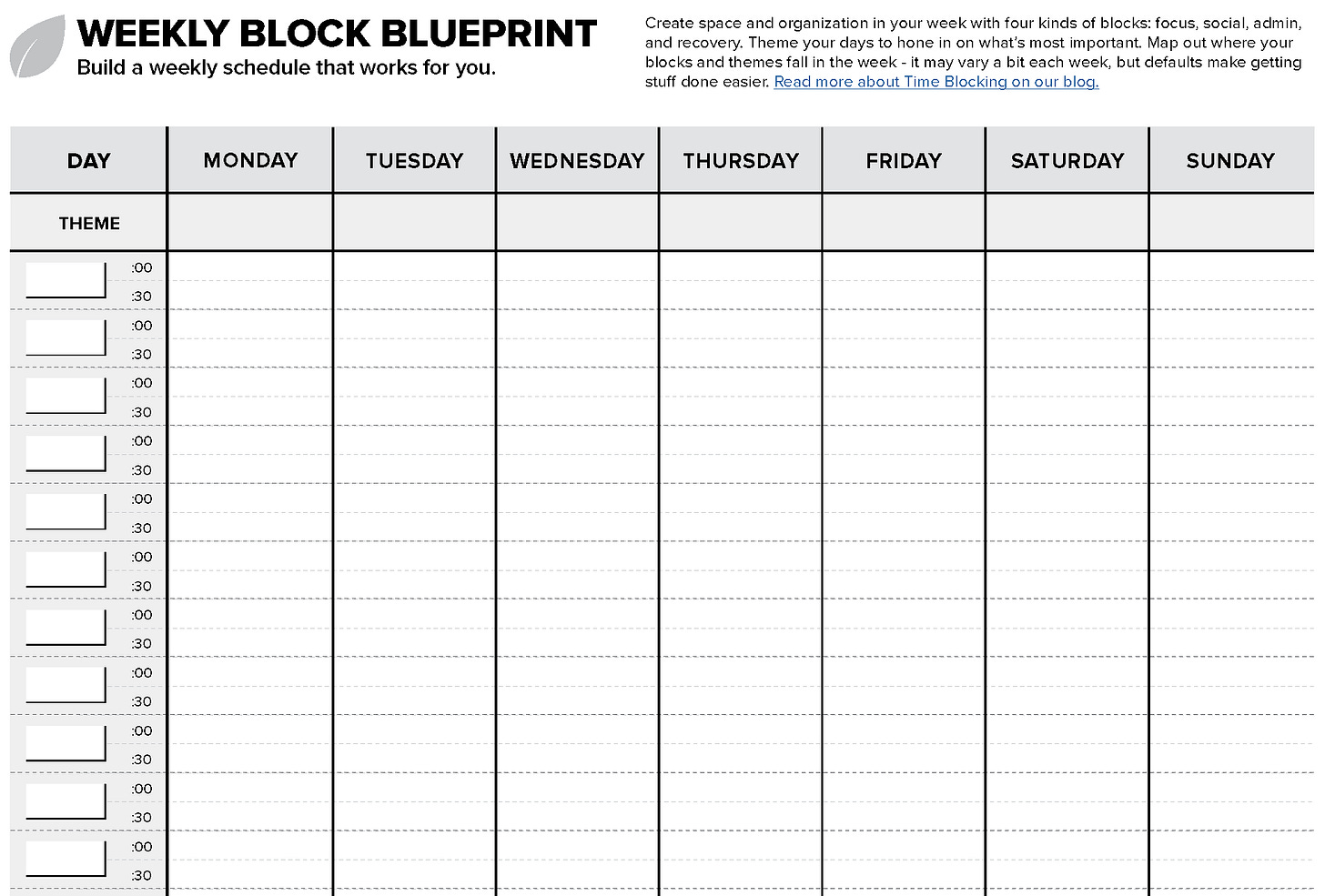 Free Planners and Worksheets by Productive Flourishing