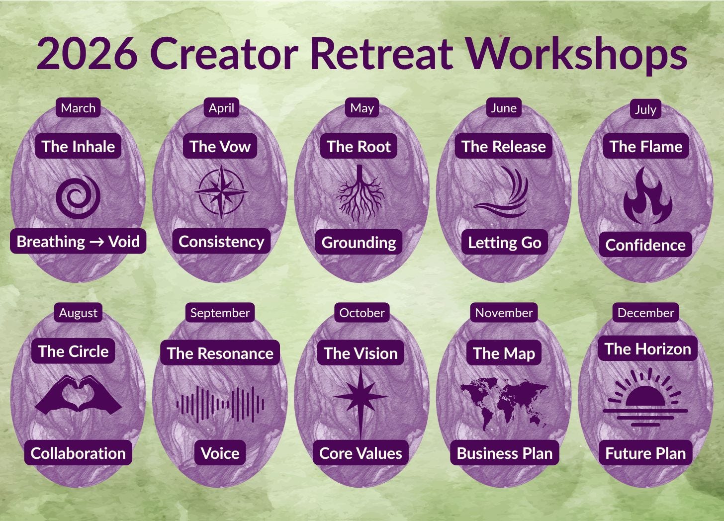 2026 Creator Retreat Curriculum - by Teri Leigh 💜