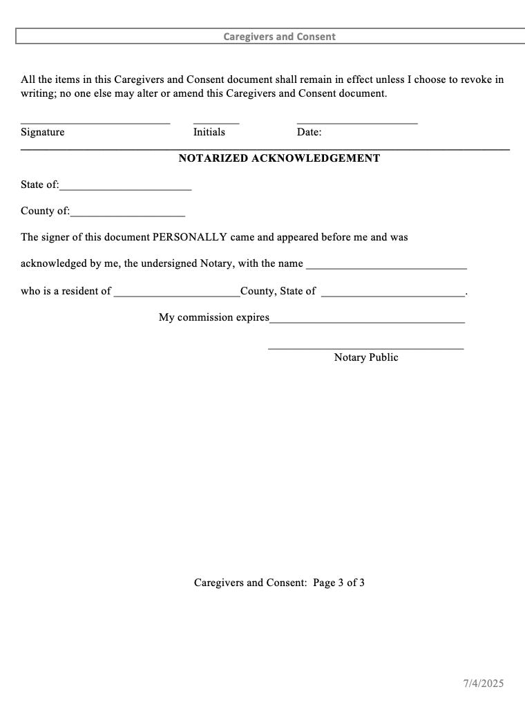UPDATED FOR JULY 2025! The 'I DO NOT CONSENT FORM' by Laura Bartlett