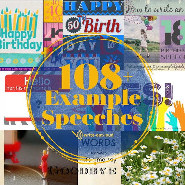 108 example speeches: mine & theirs - by Susan Dugdale