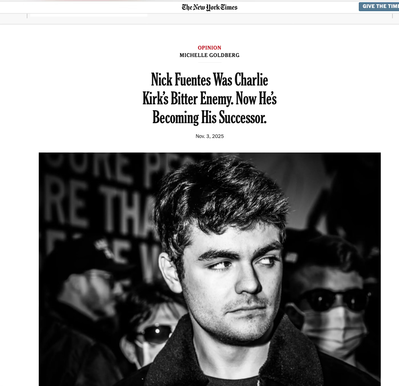 The NYT Glorifies Nick Fuentes