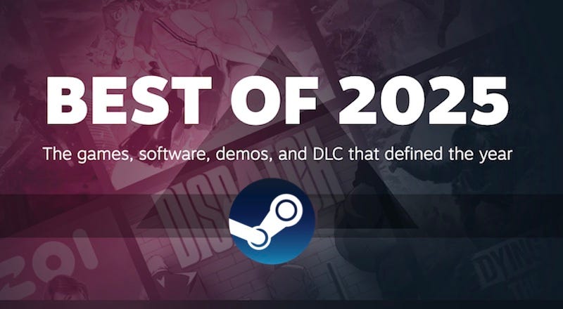 Who won Steam's 'Best of 2025' revenue rankings?