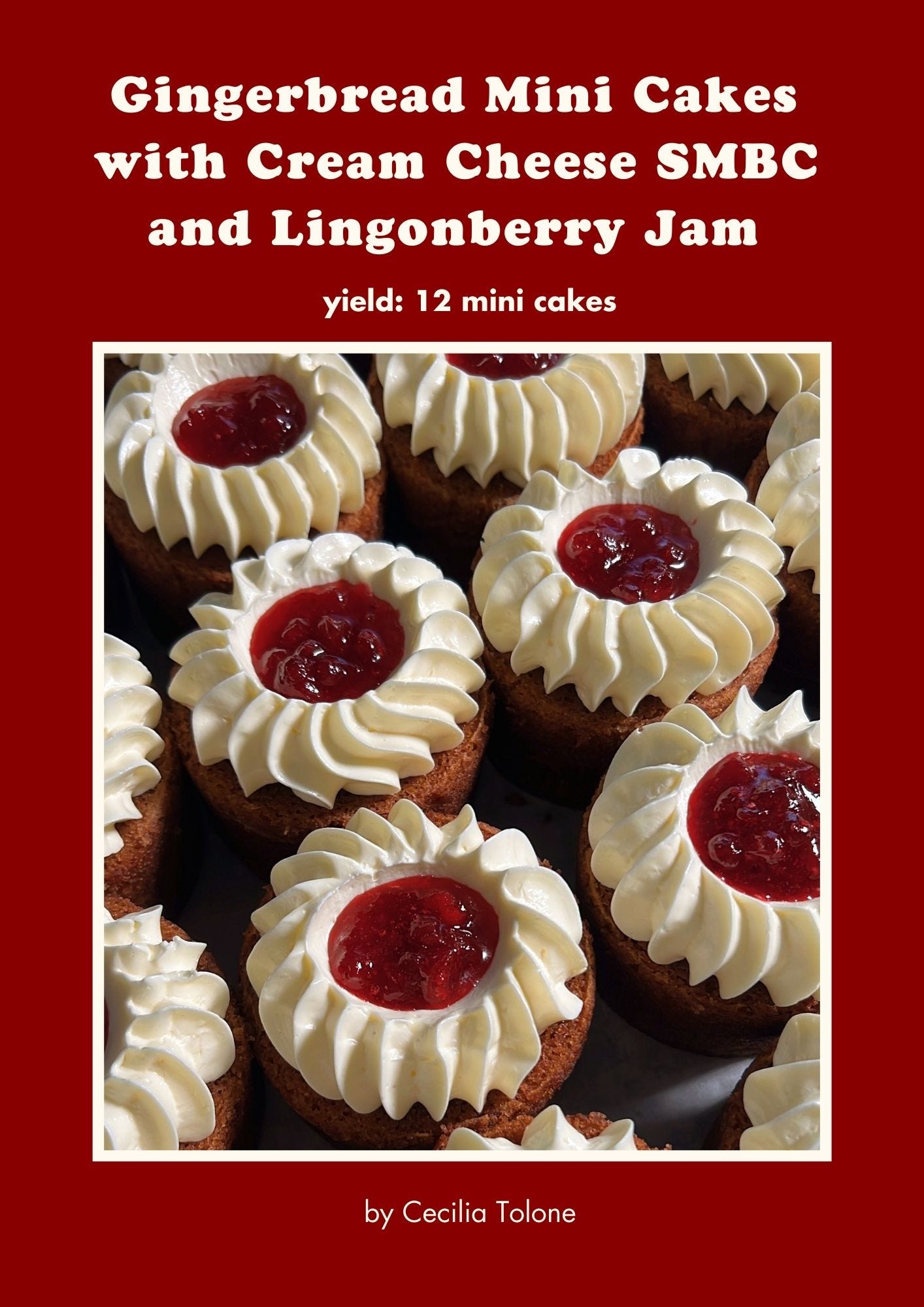 Gingerbread Mini Cakes with Cream Cheese SMBC and Lingonberry Jam
