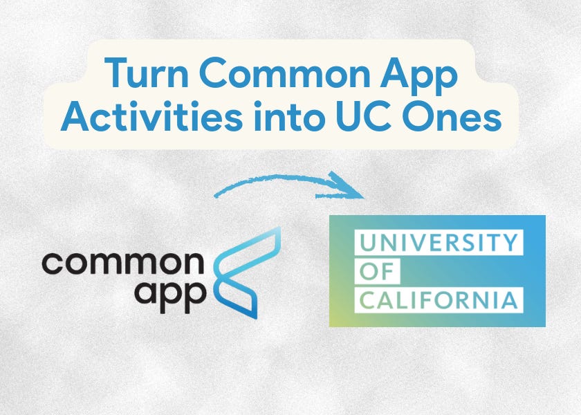 Common App to UC: Fix Your Activity List in 20 Minutes
