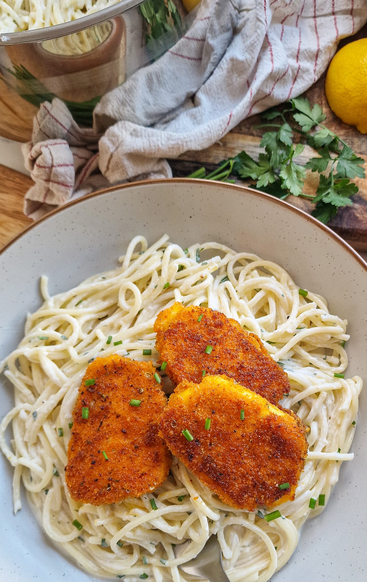 Ranch Spaghetti & Southern Fried Halloumi