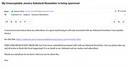 Unacceptable Jessica | Jessica Rose | Substack