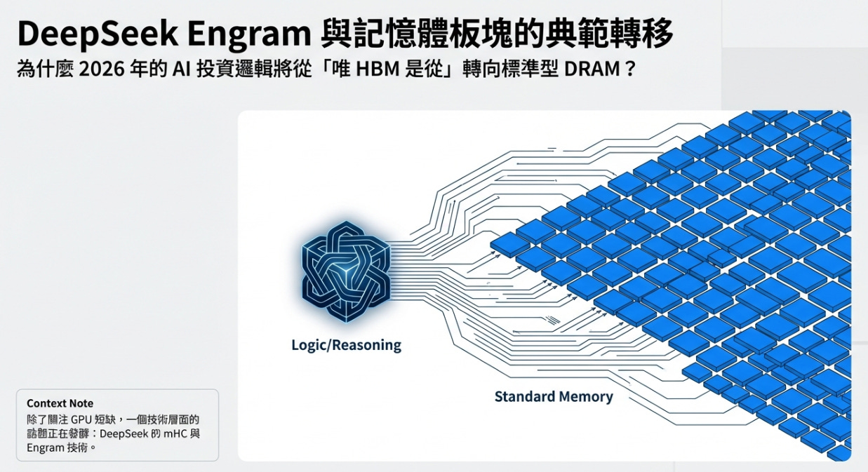 【市場觀點】DeepSeek 如何讓標準型 DRAM 成為 2026 的隱形冠軍？