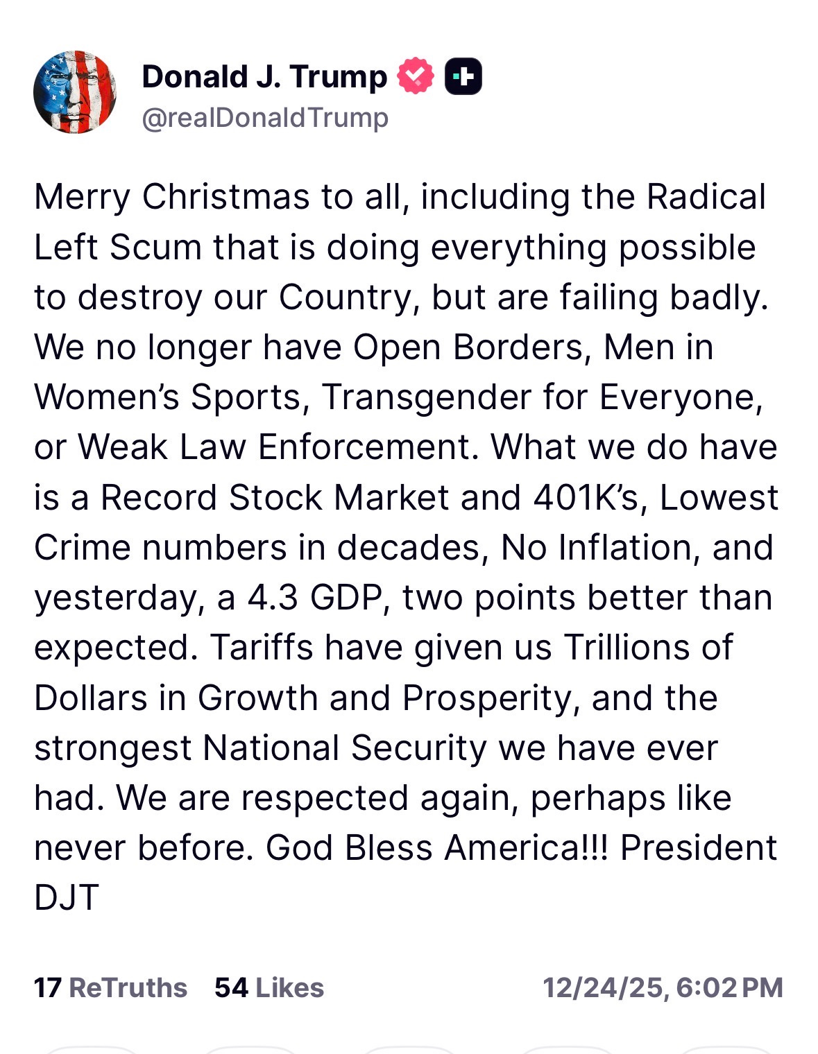 Aaron Rupar (@aaronrupar): "Trump: “Merry Christmas to all, including ...