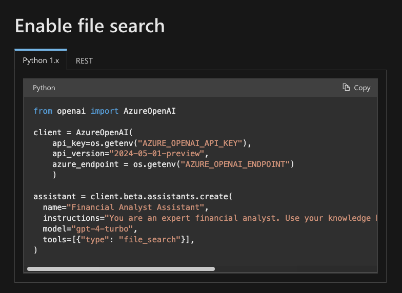 File Search in C# / .NET with Azure OpenAI Service Assistants V2 API