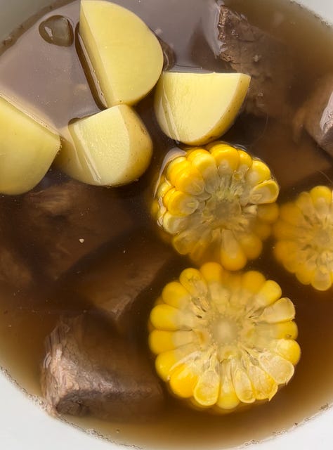 Corn broth, corn soup, corn forever - by Tahlia BROTH FIEND