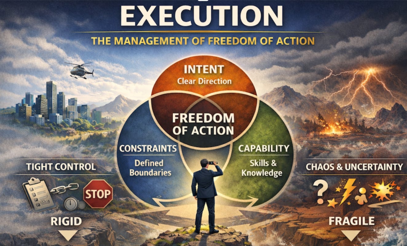 Execution Is the Management of Freedom of Action