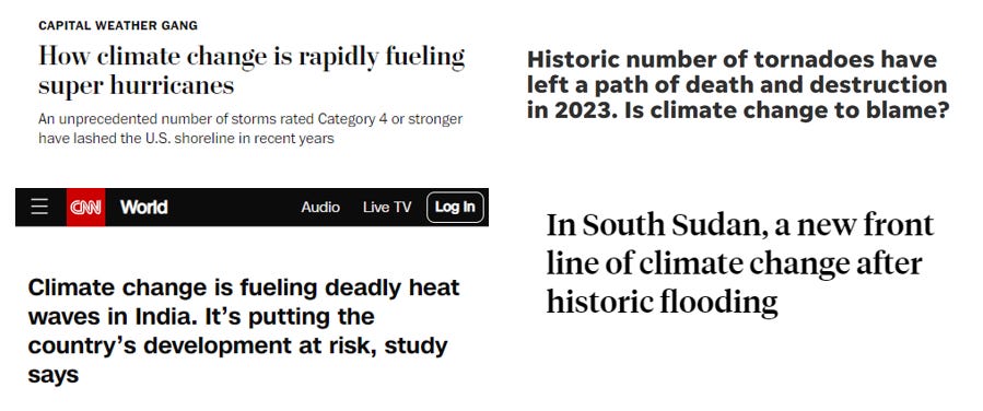 Top Five Climate Change Narratives in the Media