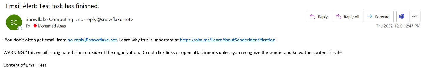 Snowflake Email Notifications - Finally!!!