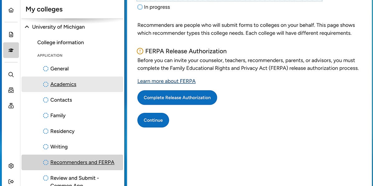 Common App Section by Section - Recommenders & FERPA
