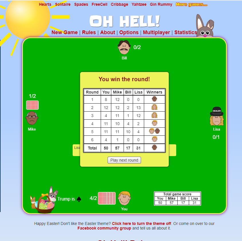 Oh Hell - is a Fine Card Game - by Buffalo_Ken