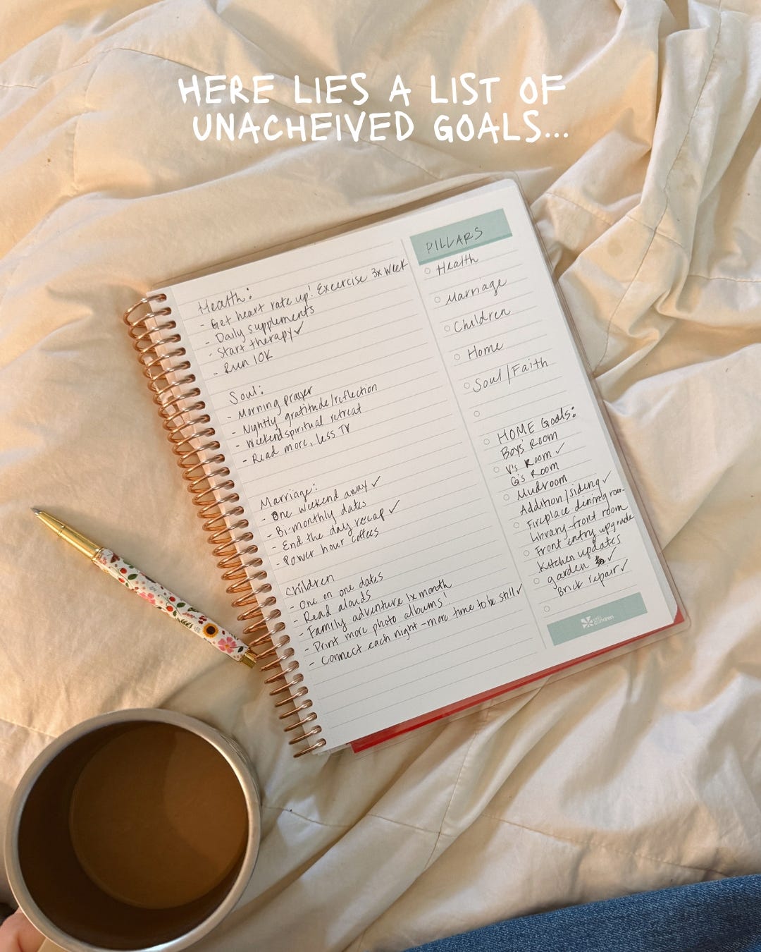 Here lies a list of unachieved goals...