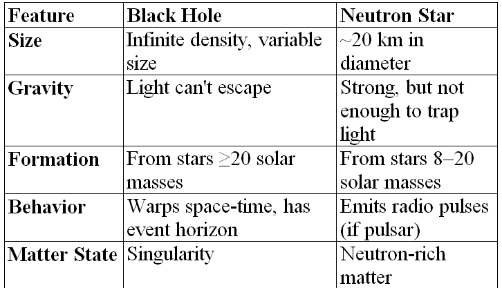 Black Holes vs. Neutron Stars: The Cosmic Titans