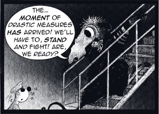 Armed (?) and ready! (But not now, Bernard!)