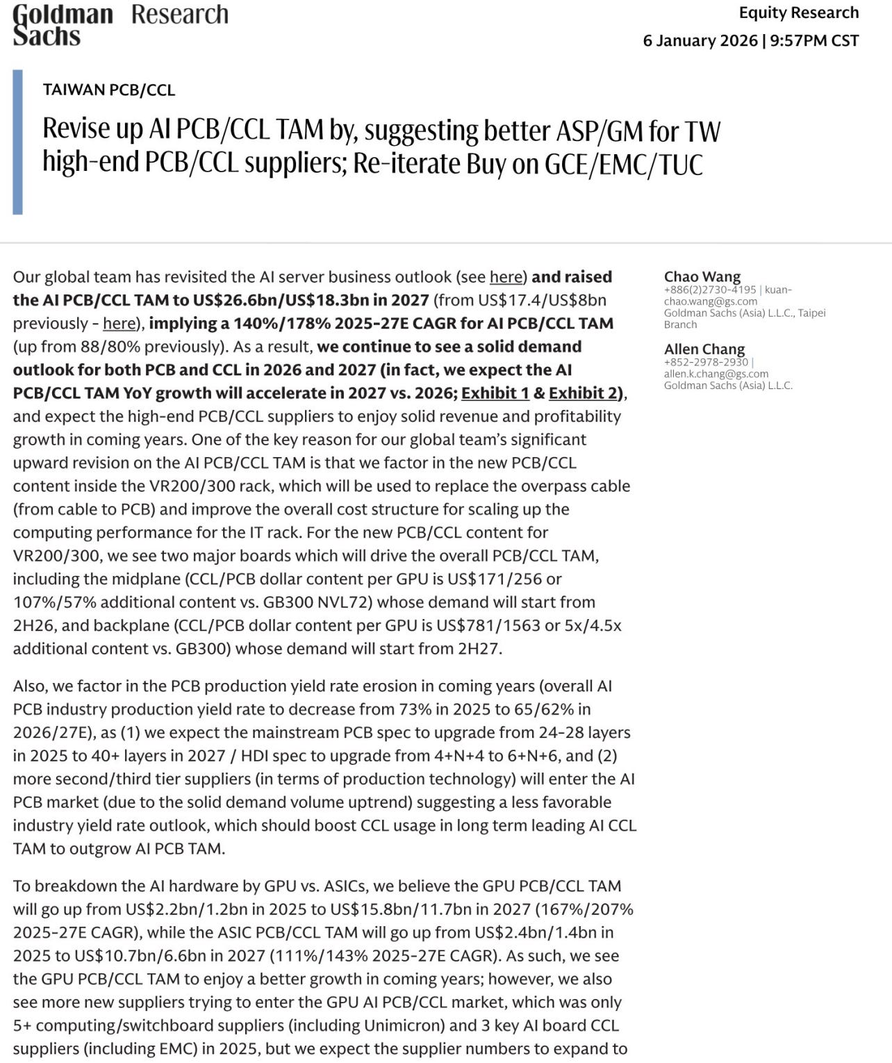 The Moment of Market Re-rating: GS Aggressively Revises Up AI PCB/CCL ...