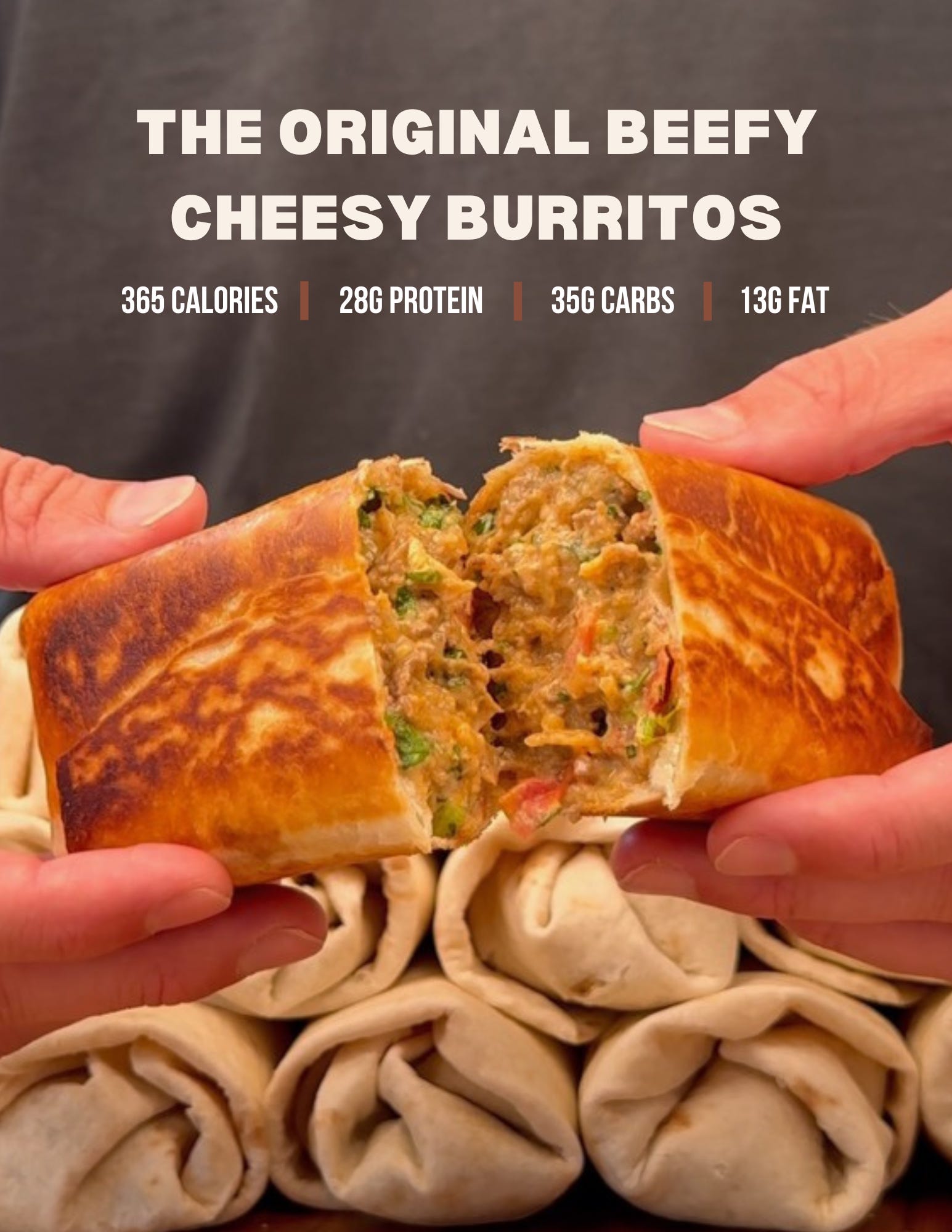The Original Beefy Cheesy Burritos - by Stealth Health Life