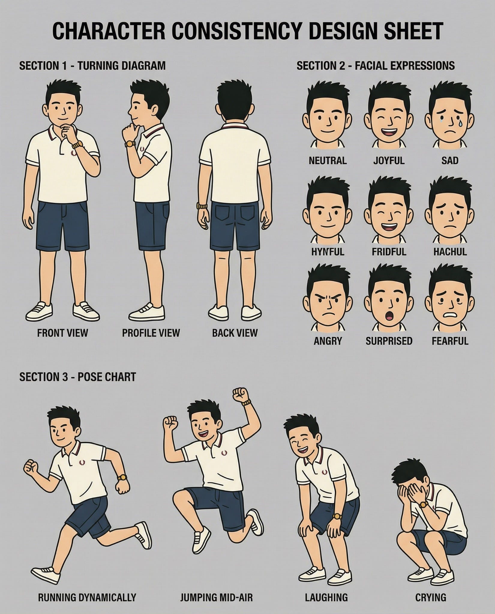 CHARACTER CONSISTENCY DESIGN SHEET - by Sifu Yik Chan