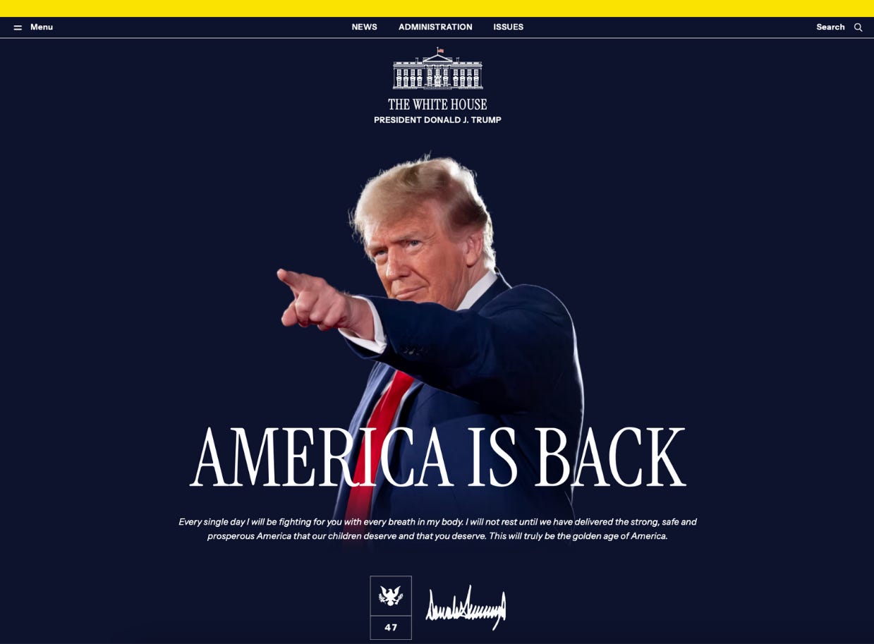 Here's the fonts Trump’s using on the new whitehouse dot gov