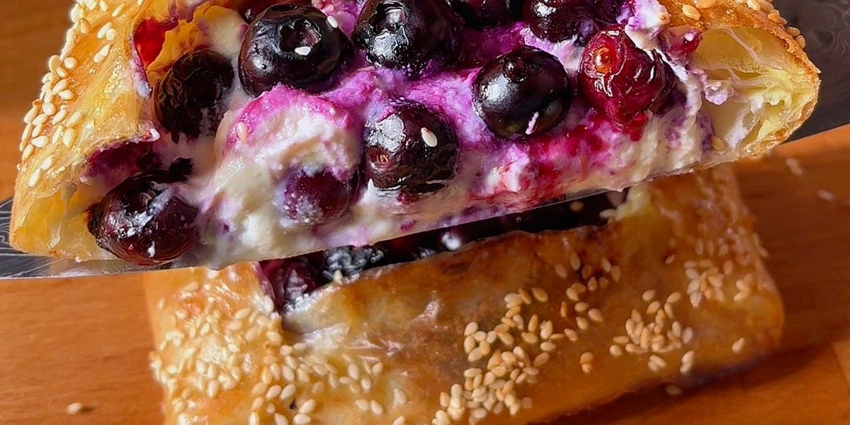Blueberry and Ricotta Rice Paper Danish - by Chef Josh Gale