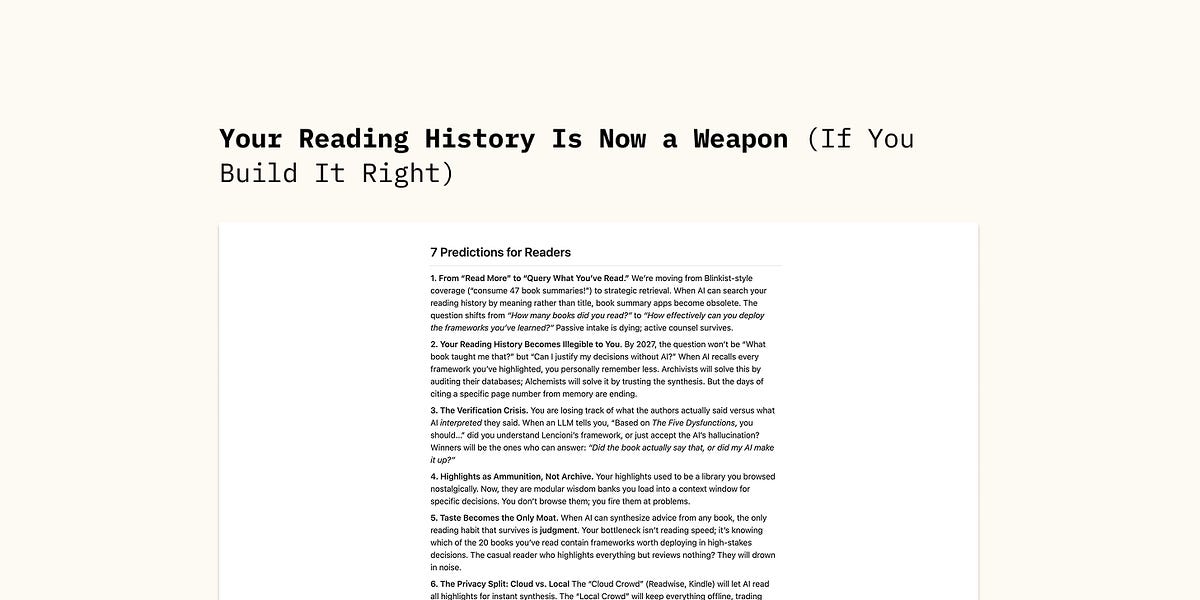Your Reading History Is Now a Weapon (If You Build It Right)