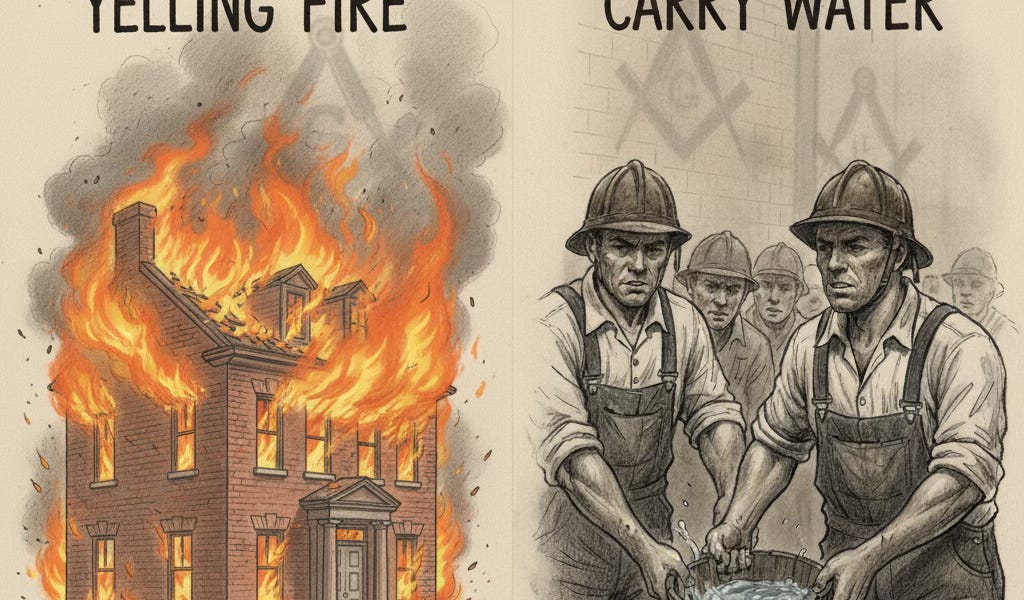 I’m Done Yelling Fire. Now We Carry Water. - by Brother Rob