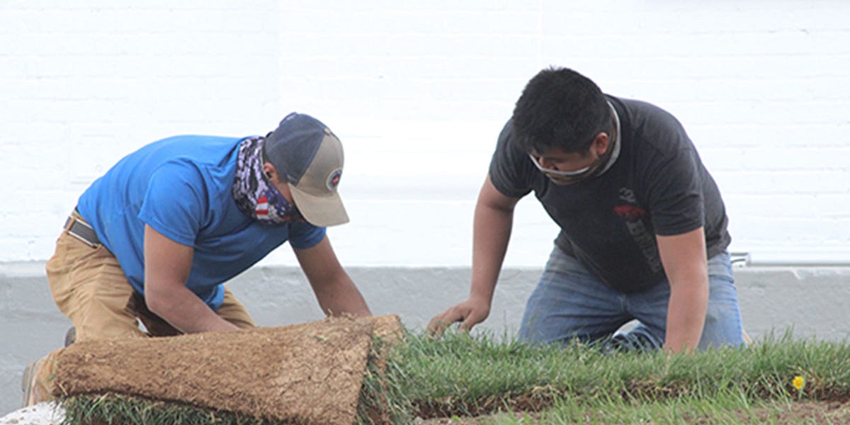 Laying sod at the courthouse - Richmond In-Depth