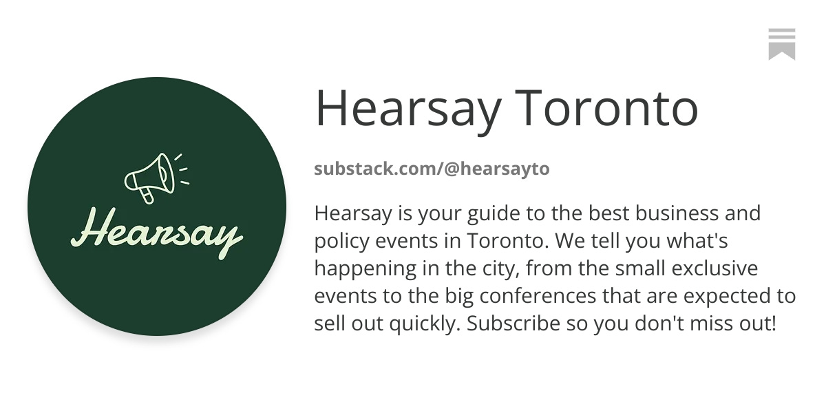 Hearsay Toronto | Substack
