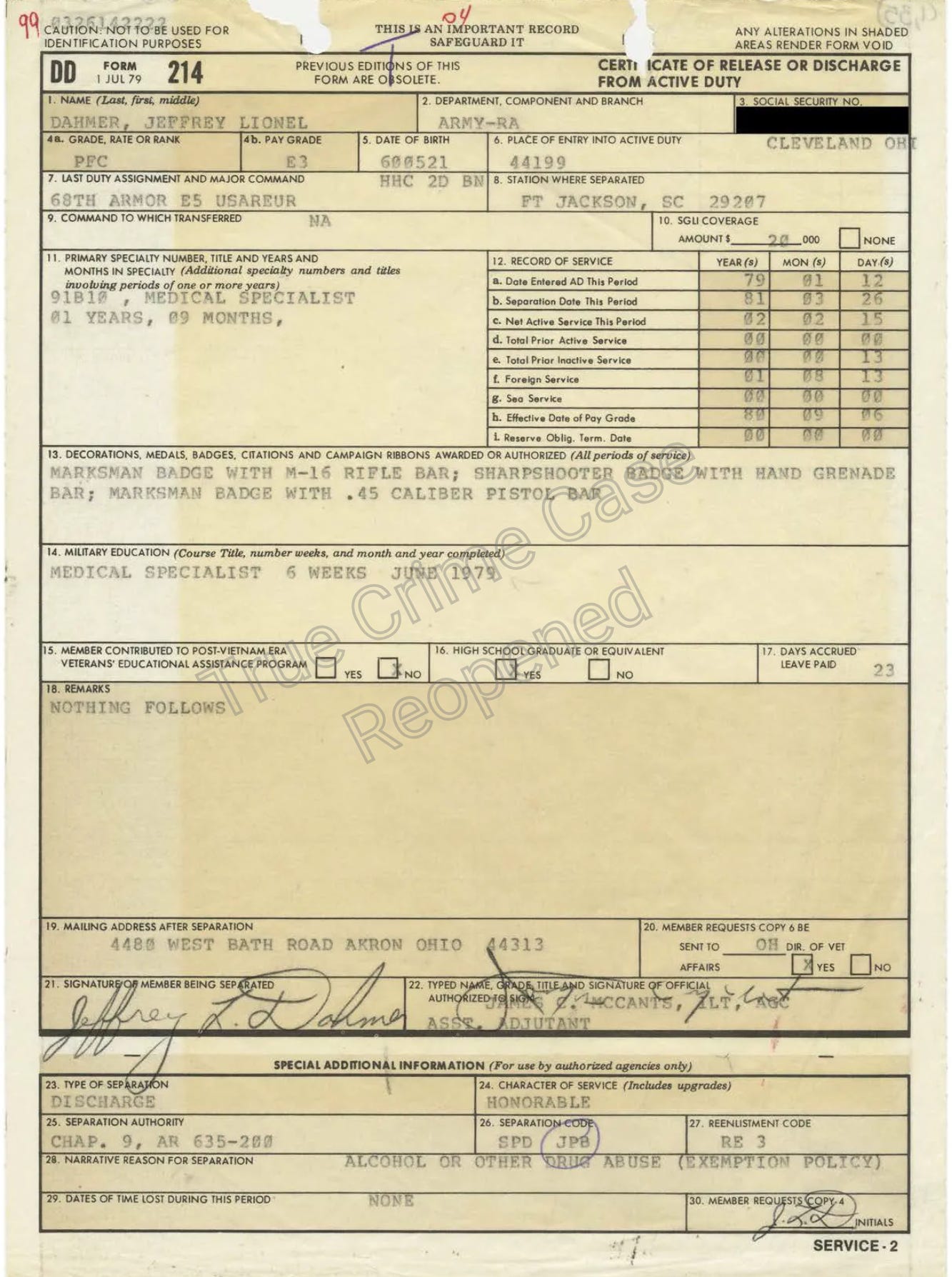 The Hidden Chapter: Jeffrey Dahmer's Military Service - Part 1