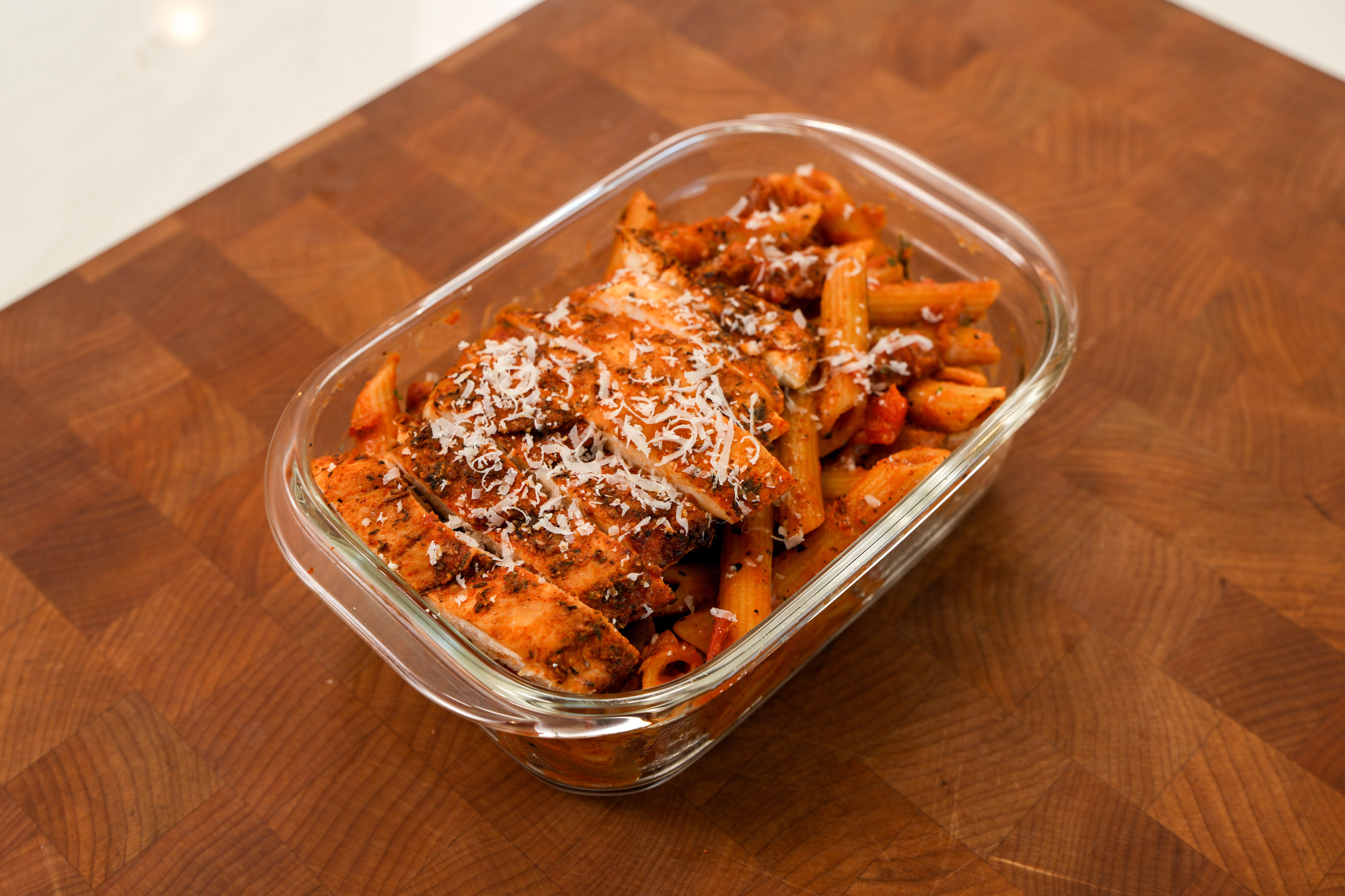 Chicken & Sausage Cajun Pasta Meal Prep - by Ian Fujimoto