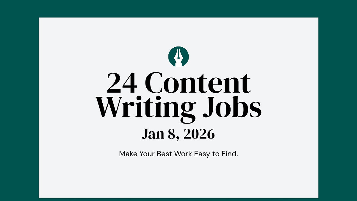 24 Content Writing Jobs (Jan 8, 2026)