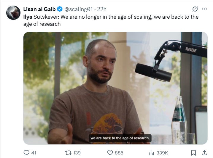 Ilya Declares the End of the Scaling Era - by Saanya Ojha