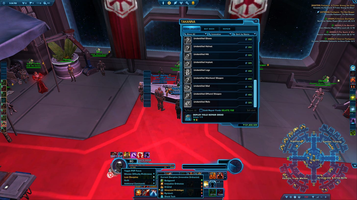 SWTOR 7.5 Gearing Guide: How to Unlock 340 Mods in 4 Hours