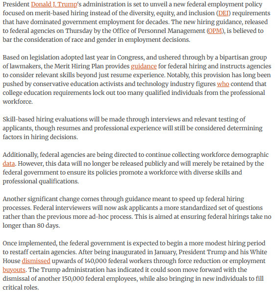 President Trump orders federal hiring overhaul, dismantling Diversity ...